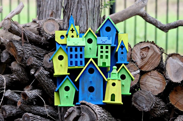 Make an Anthropologie Inspired Bird House Village - Morena's Corner