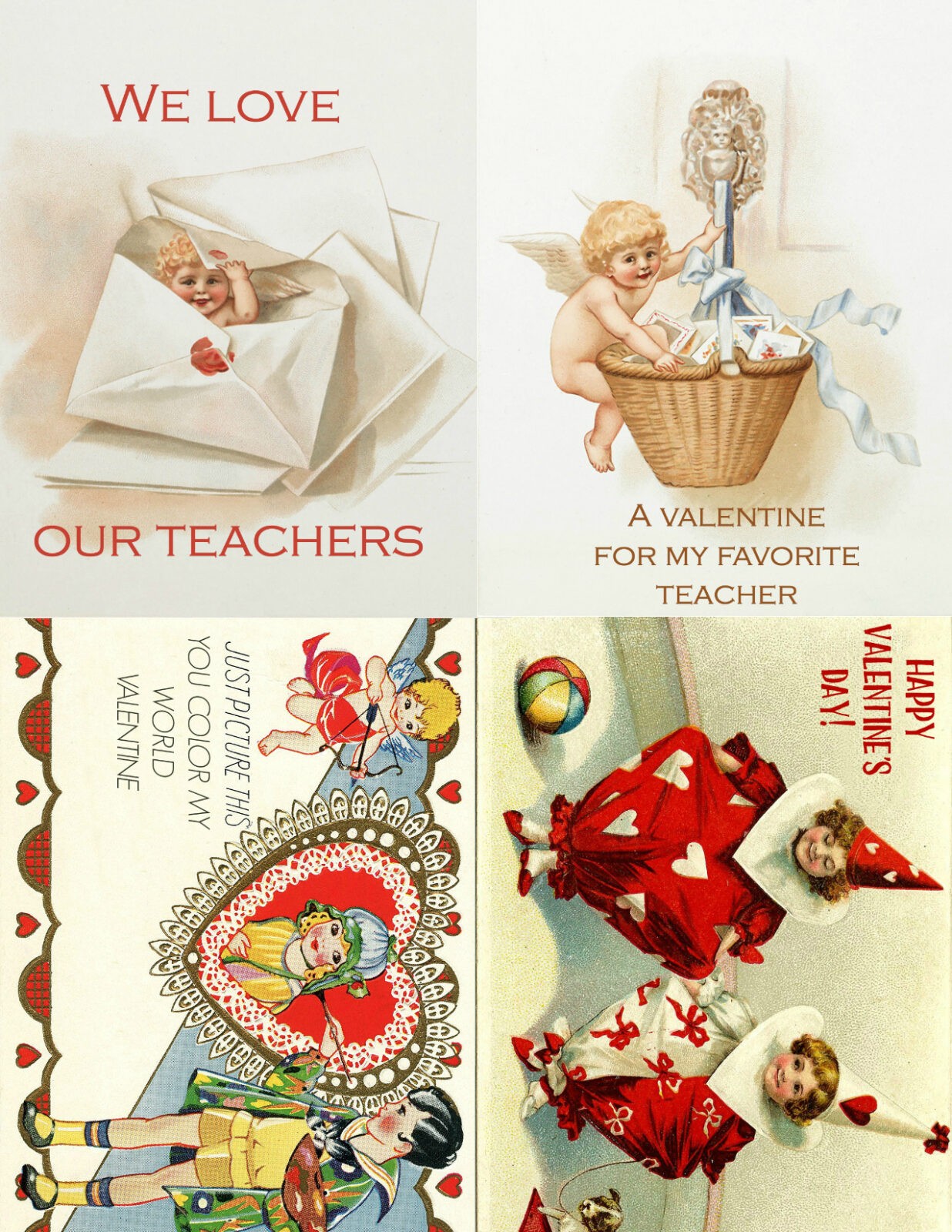 Valentine's Day Postcards Free Printables - Morena's Corner