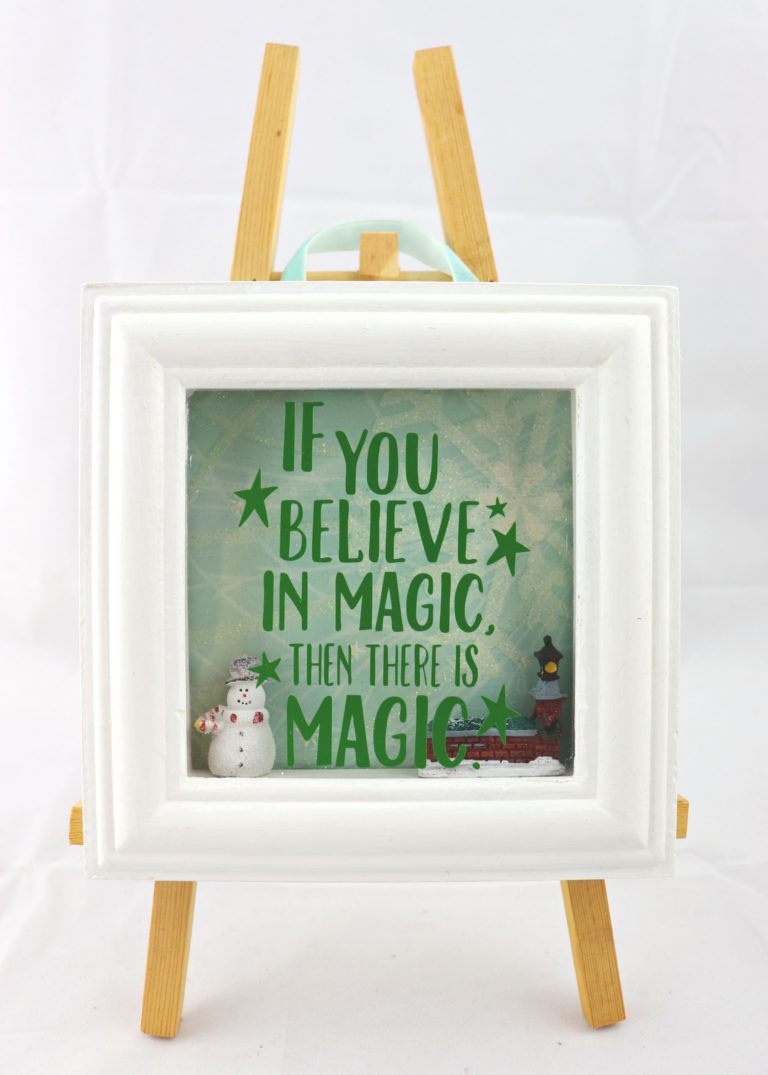 Holiday Shadow Box with Vinyl Decal Tutorial - Morena's Corner