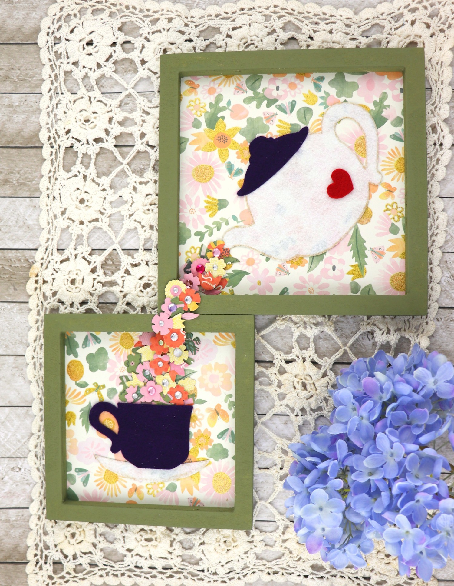 Tea Wall Art Tutorial: Spring Tea Time - Morena's Corner