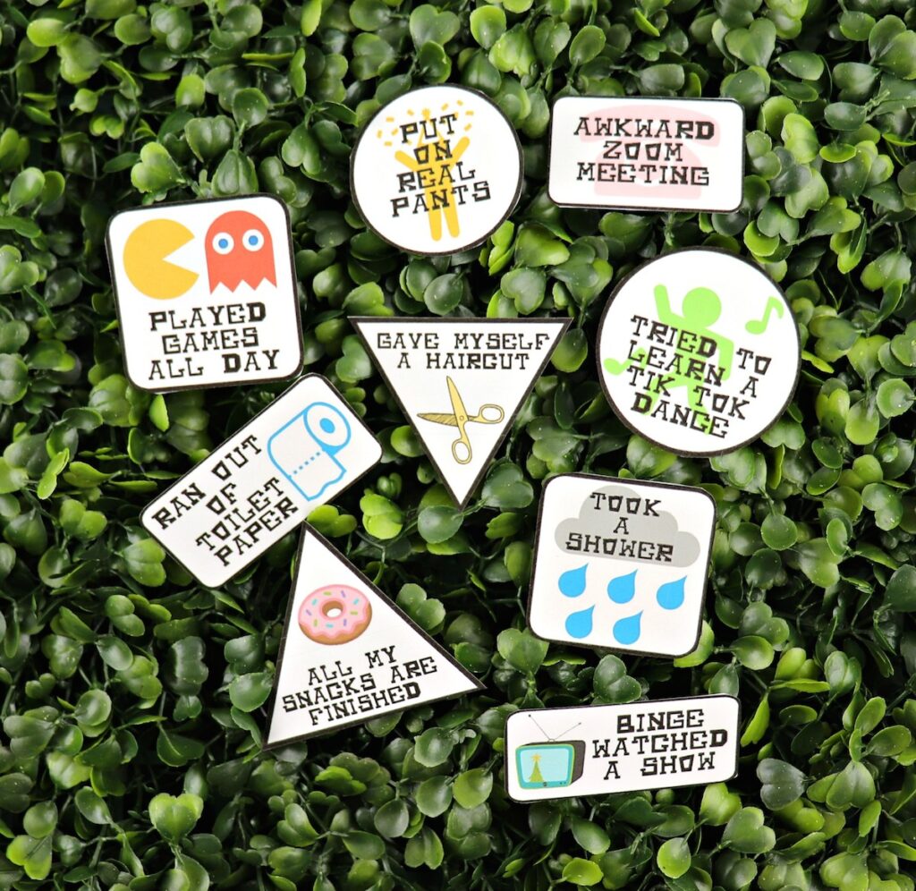 Quarantine Stickers Printable for Badges or Planners - Morena's Corner