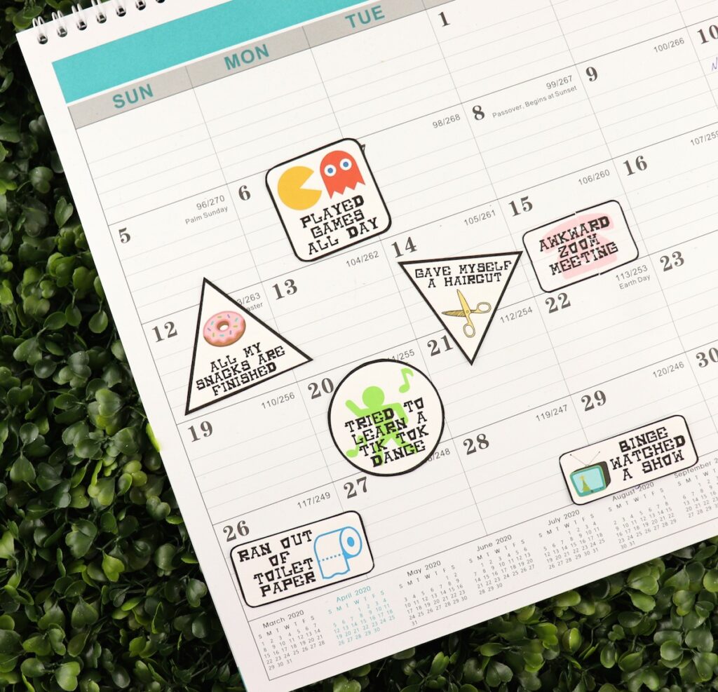 Quarantine Stickers Printable for Badges or Planners - Morena's Corner