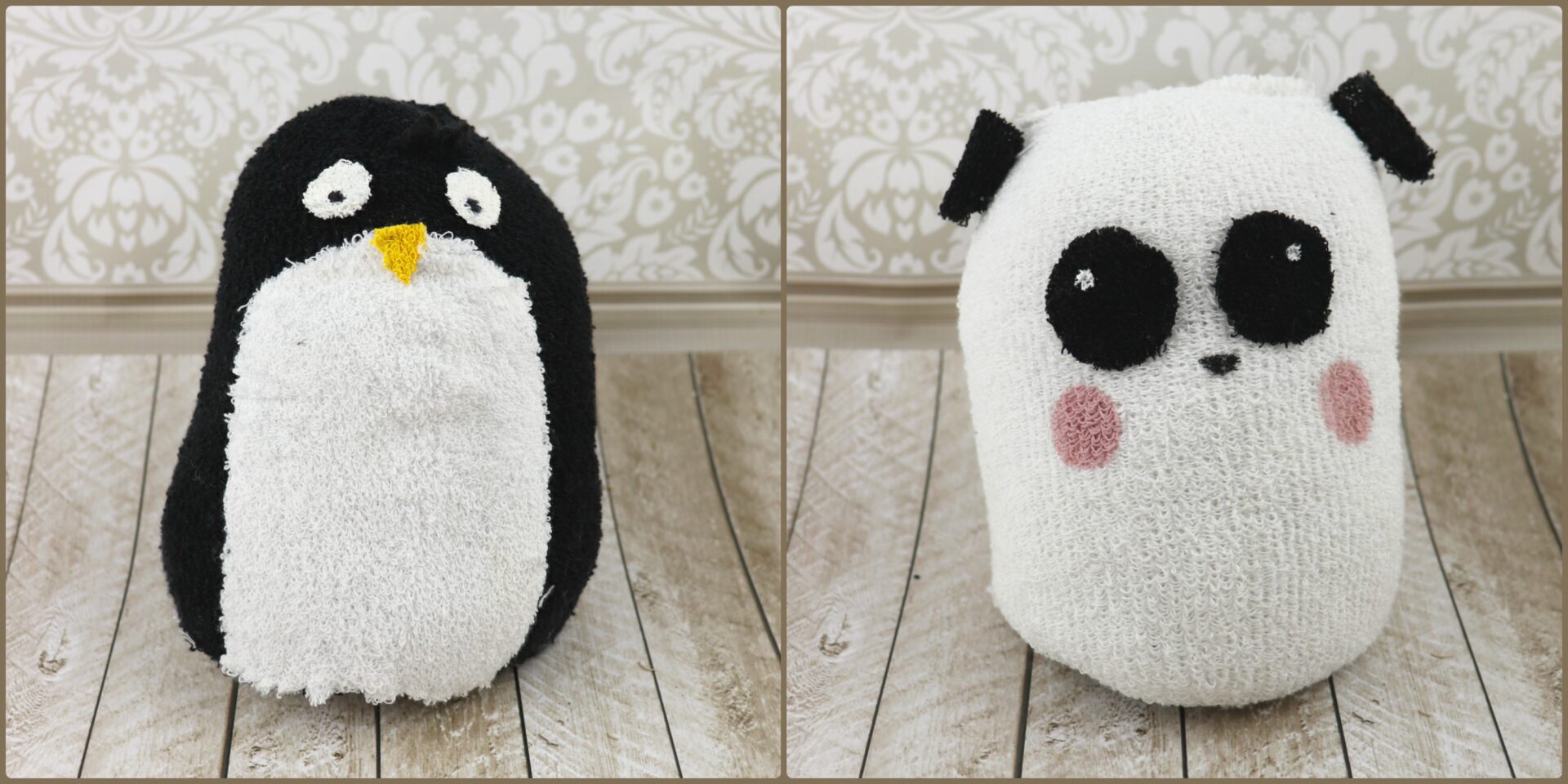 Reversible Sock Plush Tutorial: Penguin and Panda - Morena's Corner