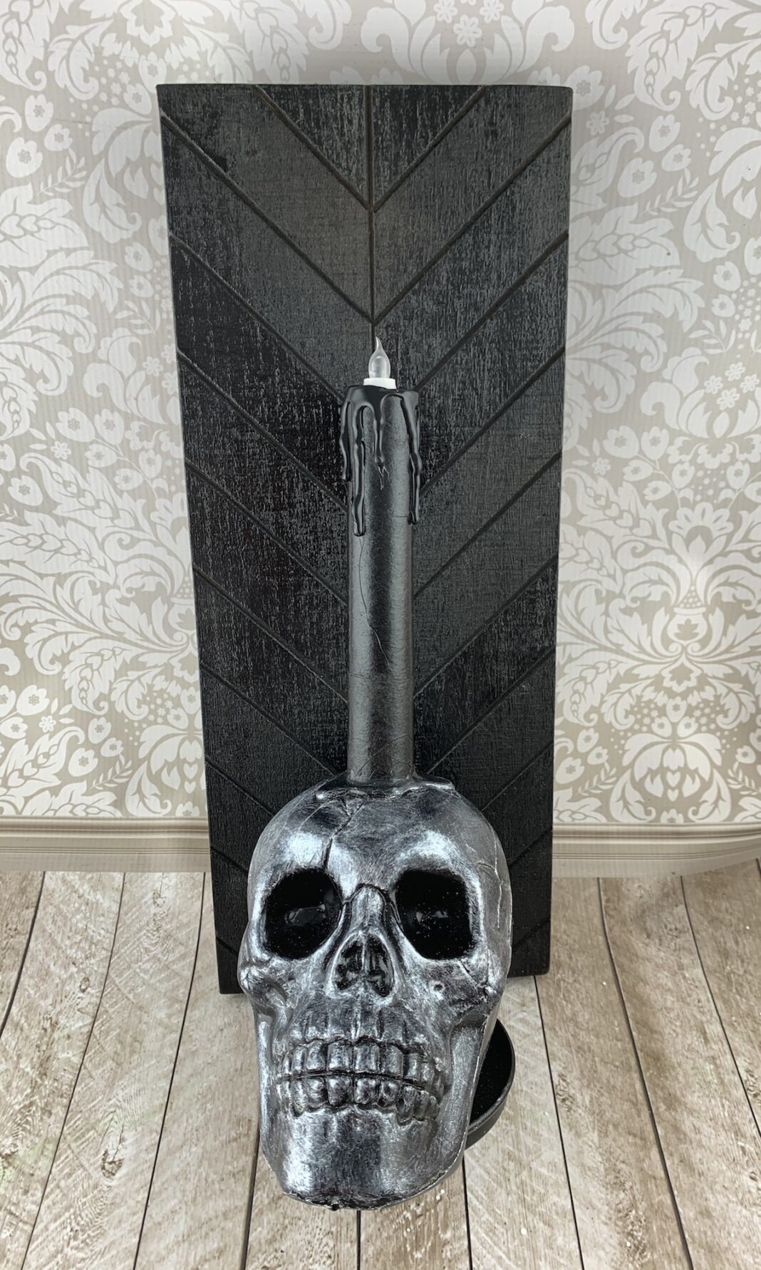 Skull Sconce DIY for Gothic Halloween Decor - Morena's Corner