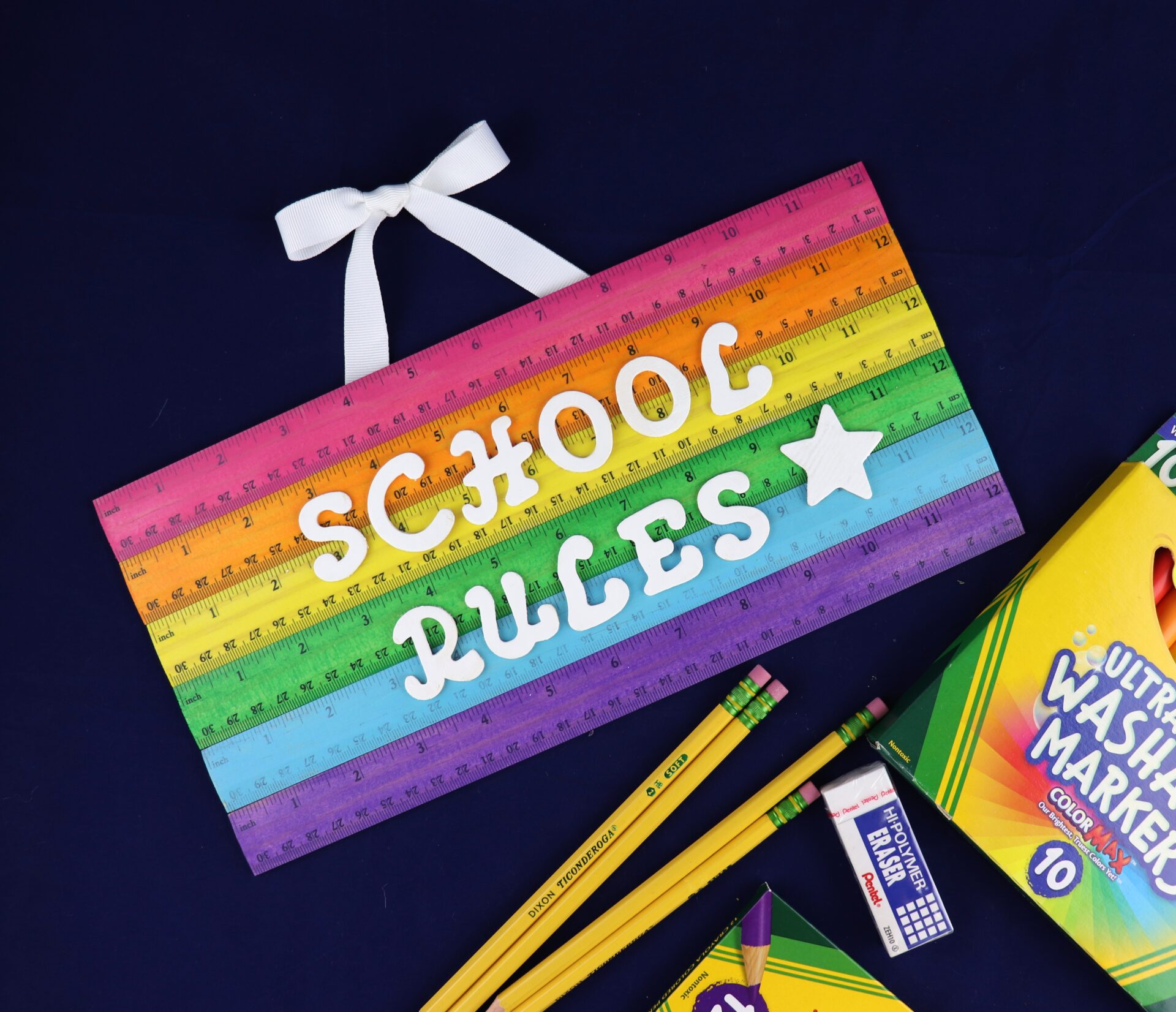 School Rules DIY Sign for Back to School - Morena's Corner