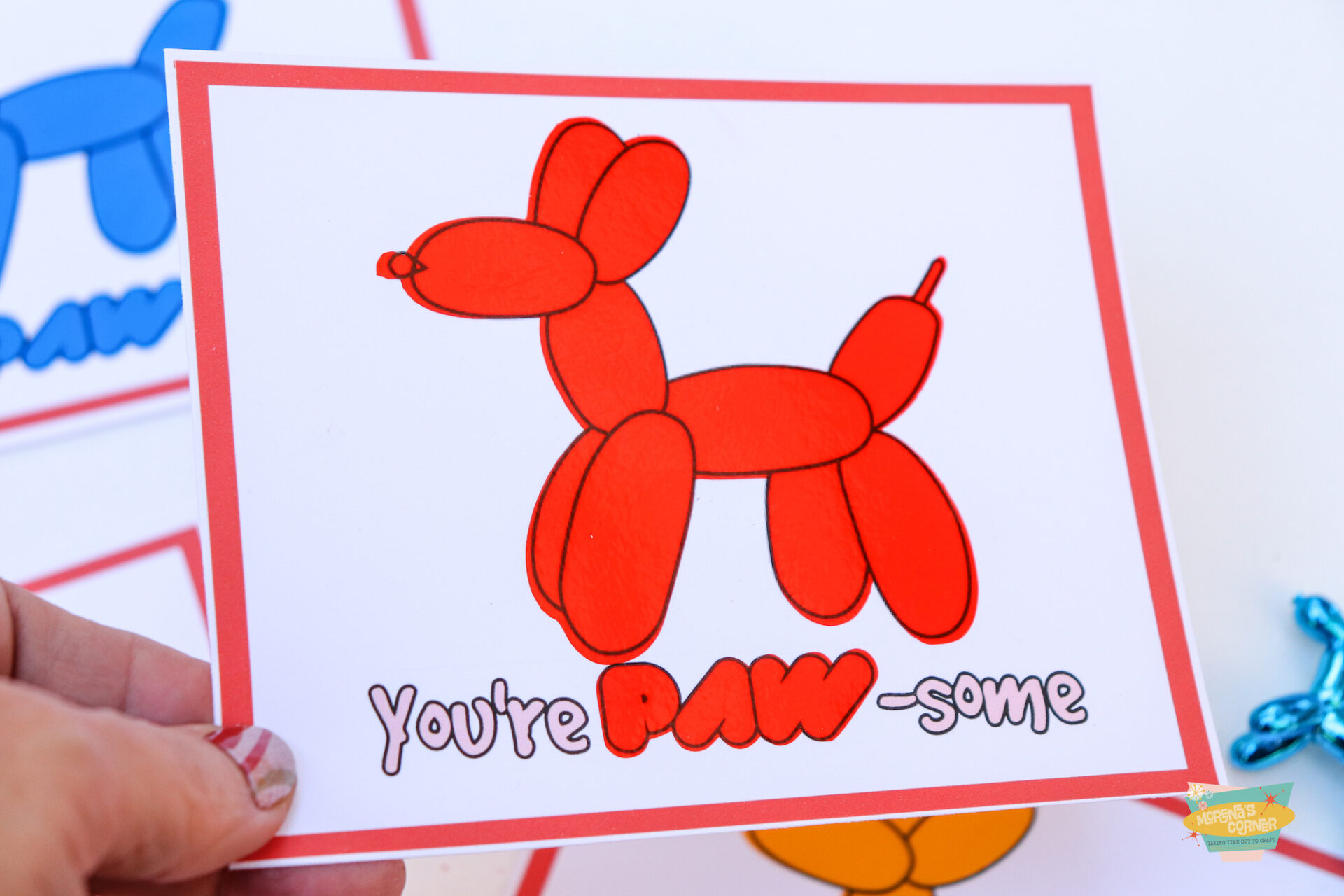 Balloon Dog Valentine Printable Cards with Vinyl - Morena's Corner