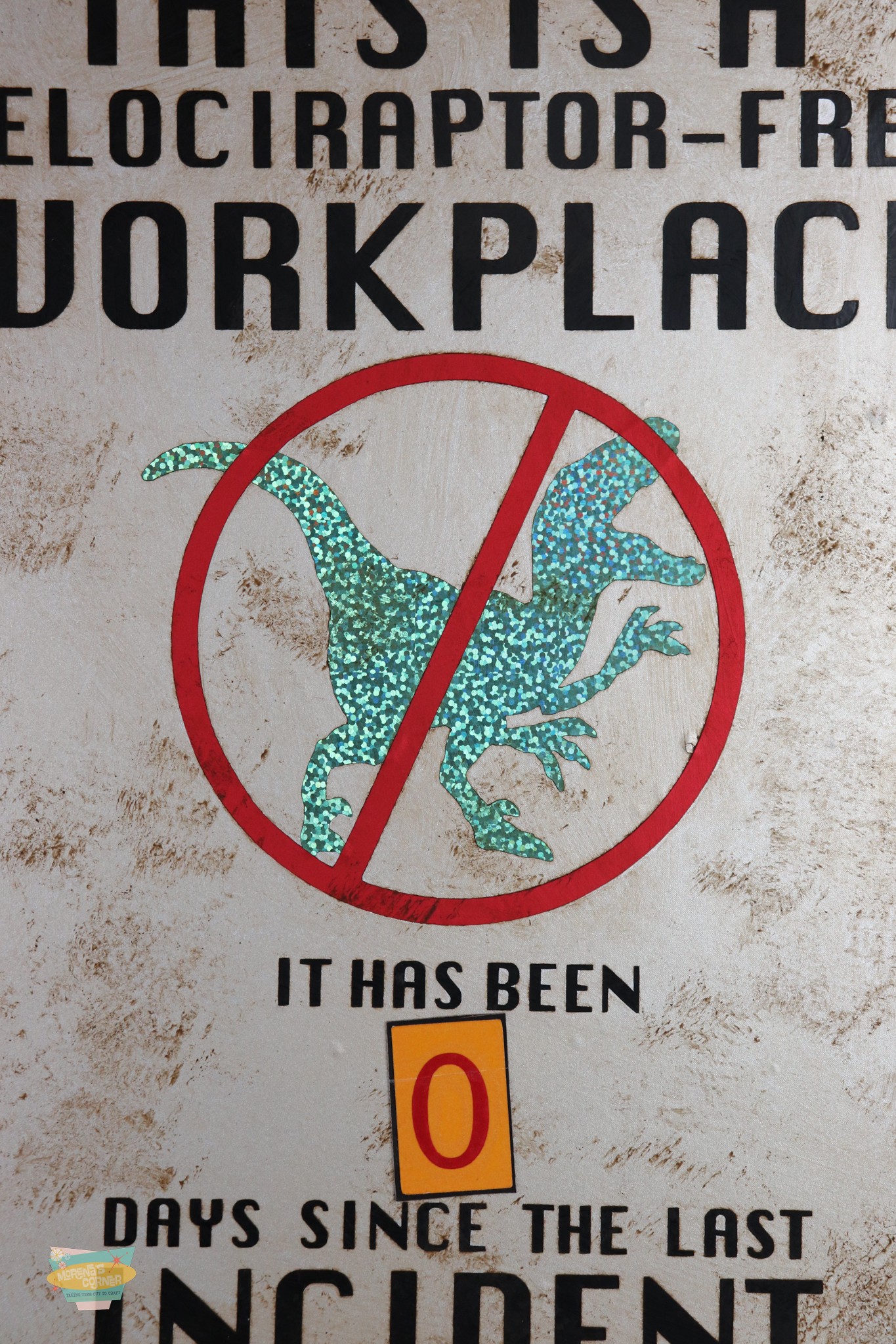 Velociraptor Sign DIY with Cut File - Morena's Corner