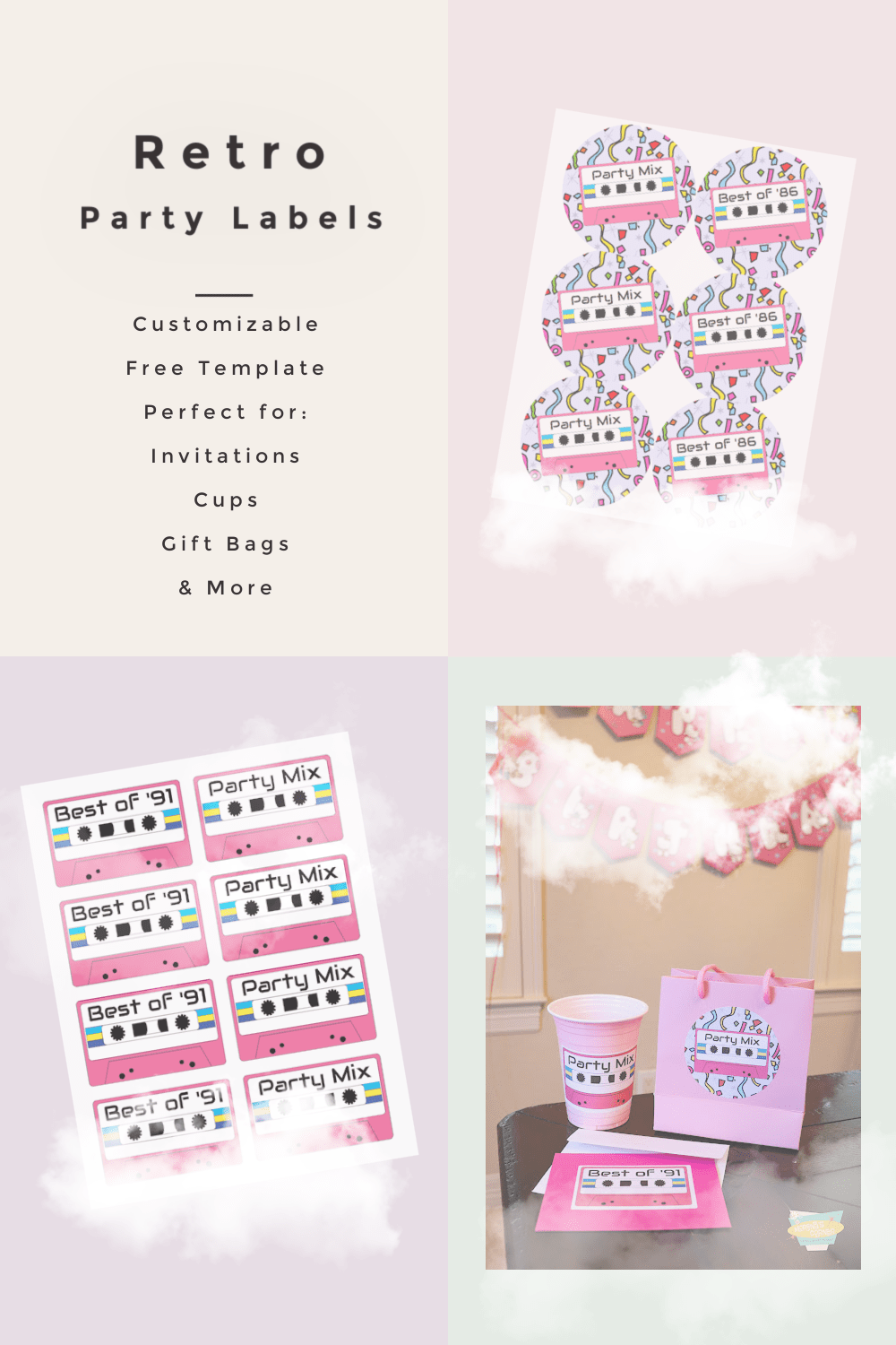 Retro Party Labels: Free Printables - Morena's Corner