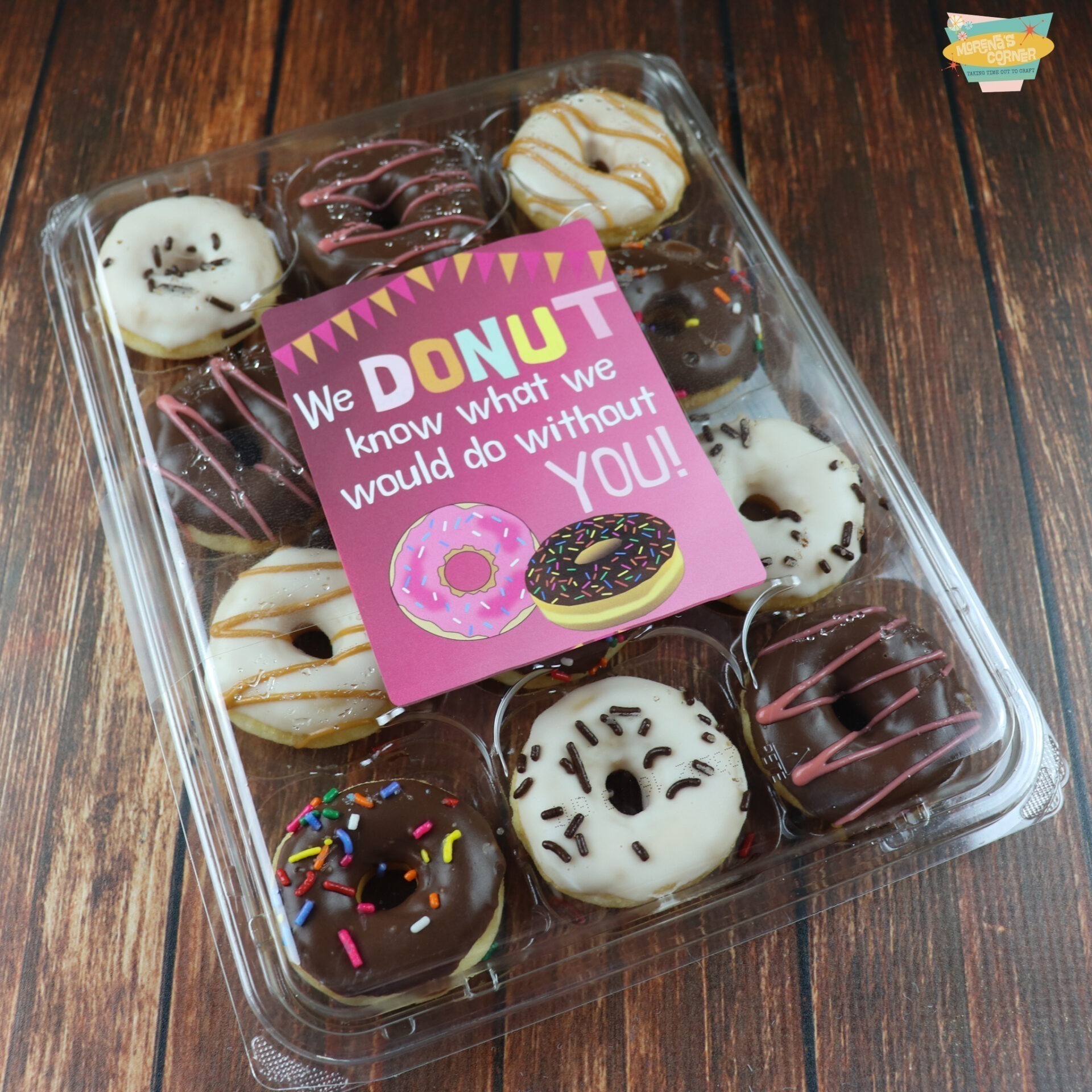 Donut Gift Free Printable Sticker Label - Morena's Corner
