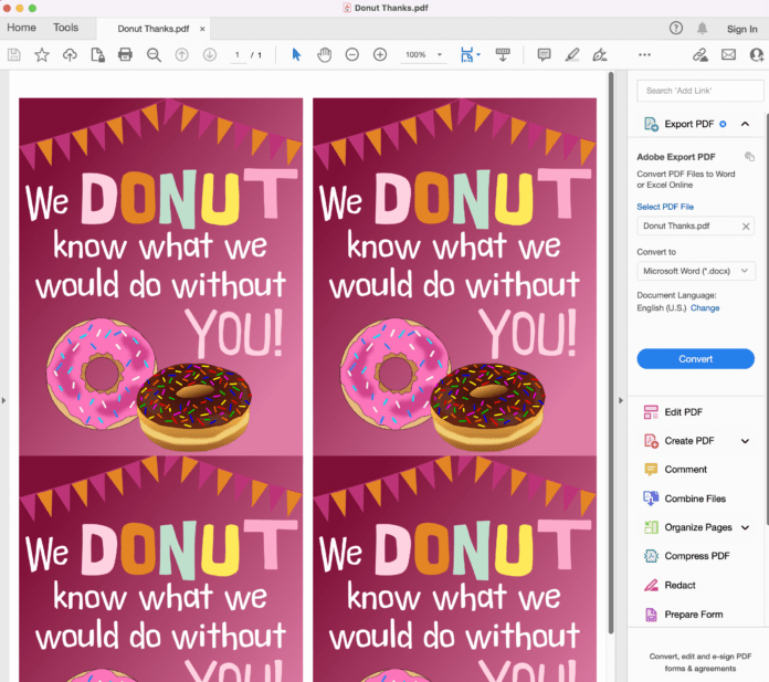 Donut Gift Free Printable Sticker Label - Morena's Corner