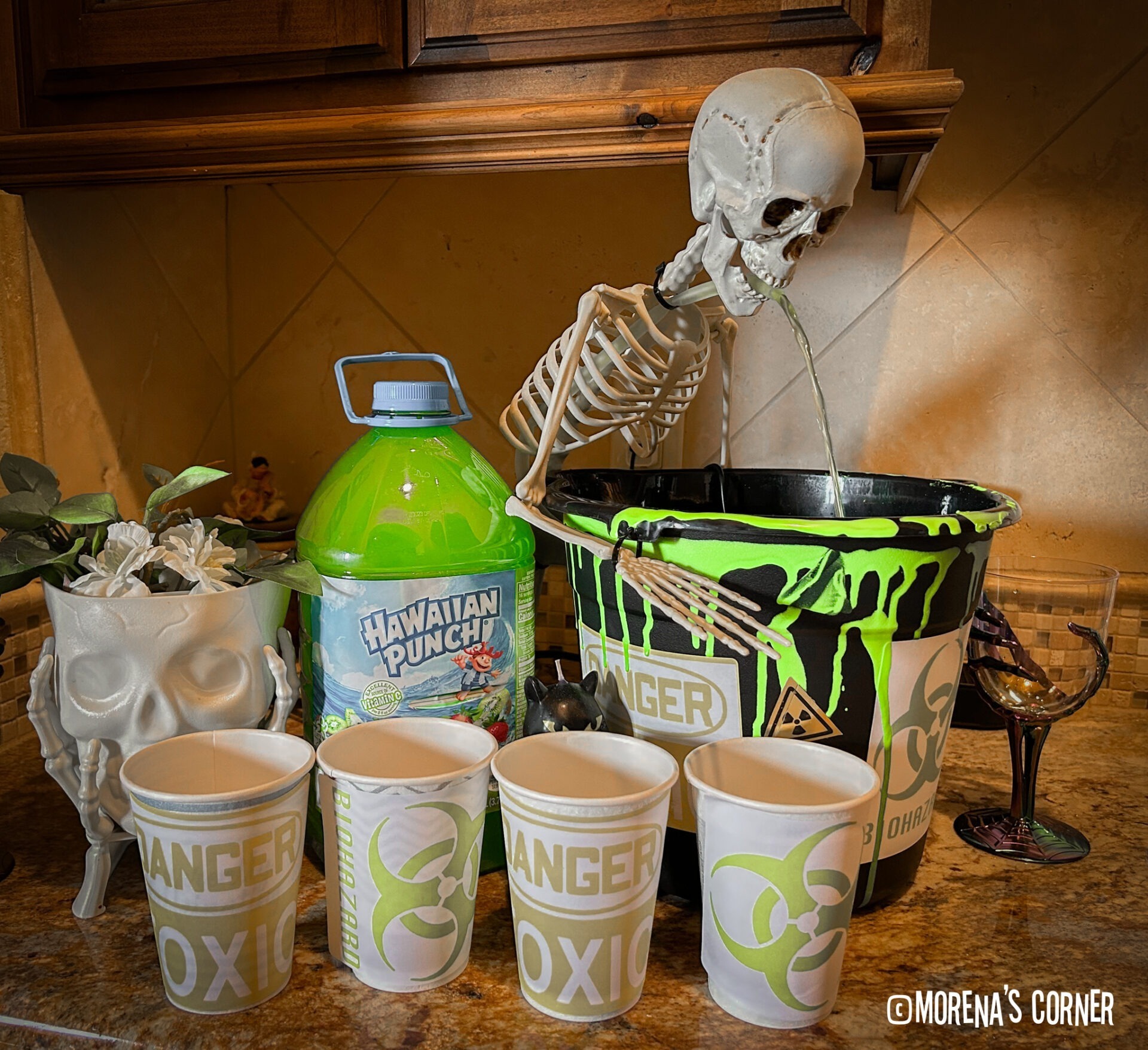 Puking Skeleton Punch Bowl Tutorial - Morena's Corner
